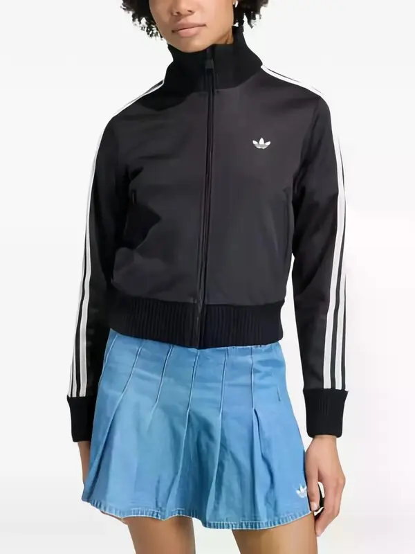 Adidas Logo-embroidered Stripe Detail Jacket - Black
