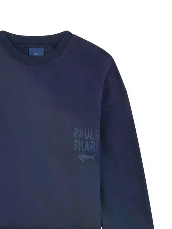 Paul & Shark Logo Print Crew Neck Sweatshirt - Blue