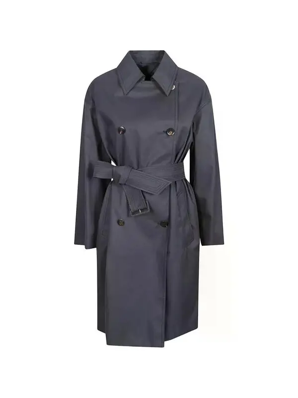Max Mara Double-breasted Belted Trench Coat - Blue