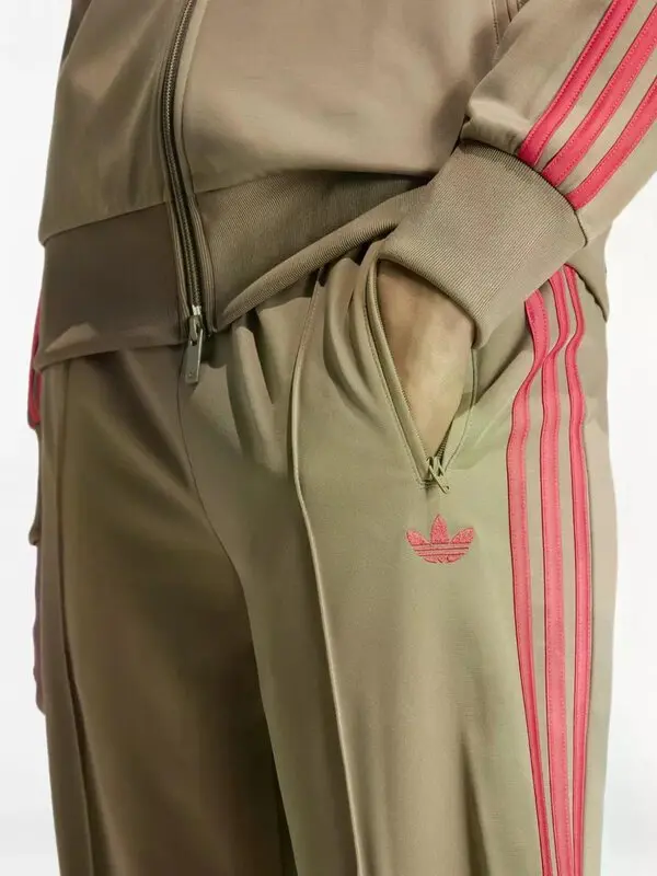 Adidas Beige Embroidered Logo Track Pants