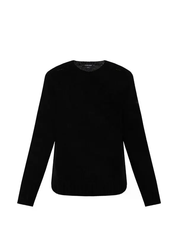 Canada Goose Ribbed Knit Sweater With Logo Detail - Black