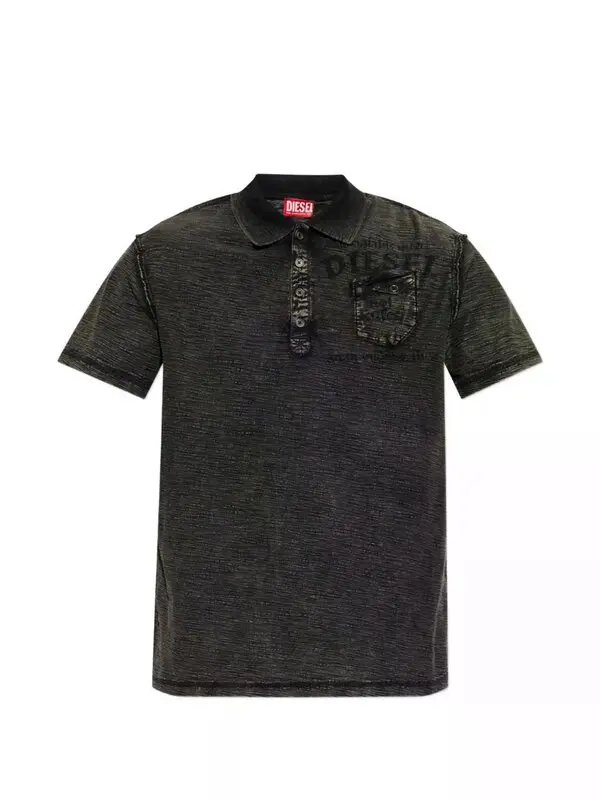 DIESEL® T-ardy Logo-print Polo Shirt - Black