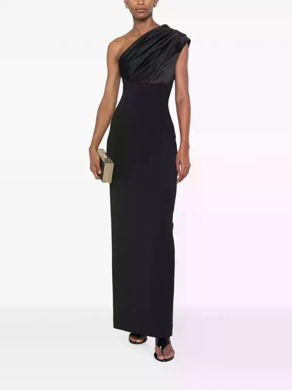 Solace London One-shoulder Draped Maxi Dress