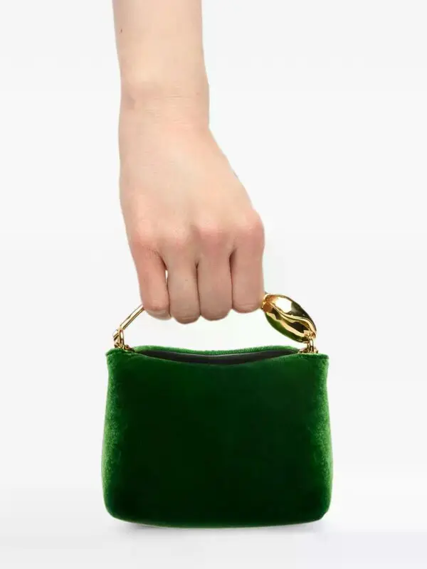 Erdem Micro Bloom Flower-handle Velvet Tote Bag - Green