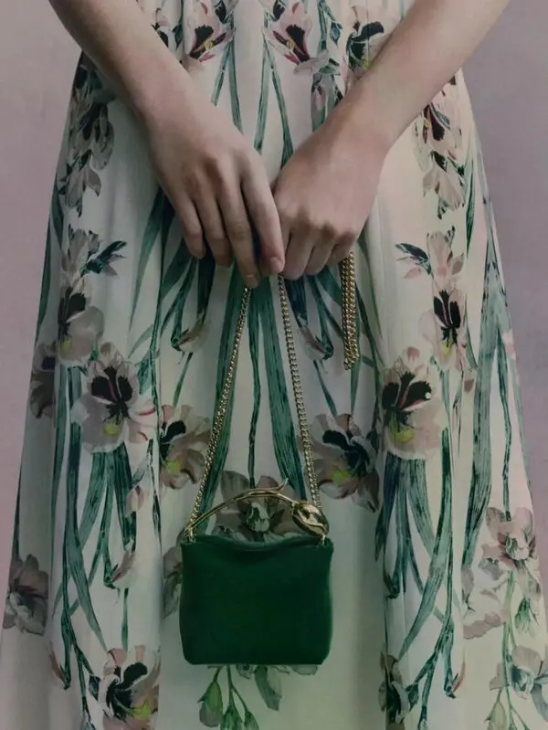 Erdem Micro Bloom Flower-handle Velvet Tote Bag - Green