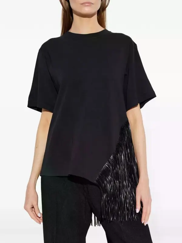Sportmax Asymmetric T-shirt With Fringed Detailing