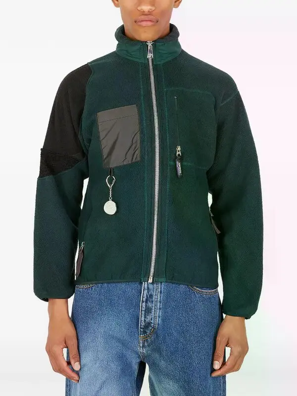 (DI)VISION Di:vision Fleece-weave Panelled Jacket - Green