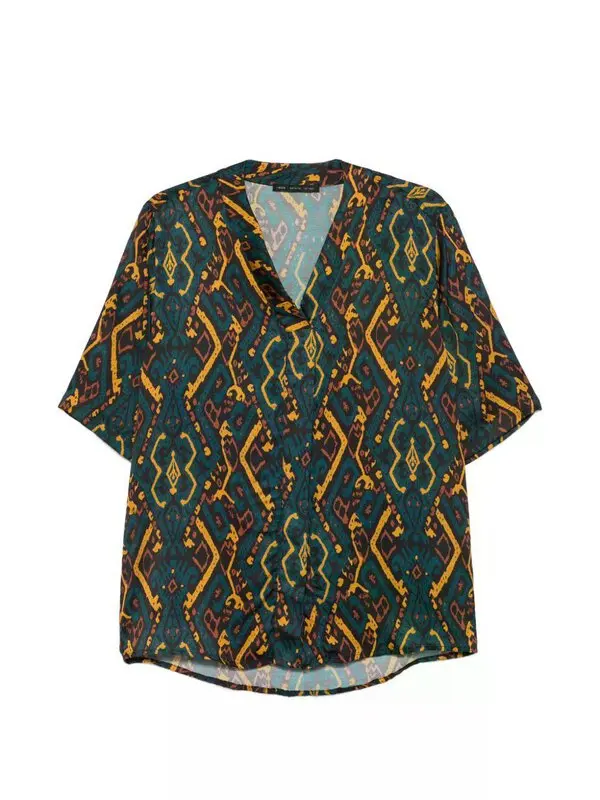 LOW BRAND Geometric-print Short-sleeve Shirt