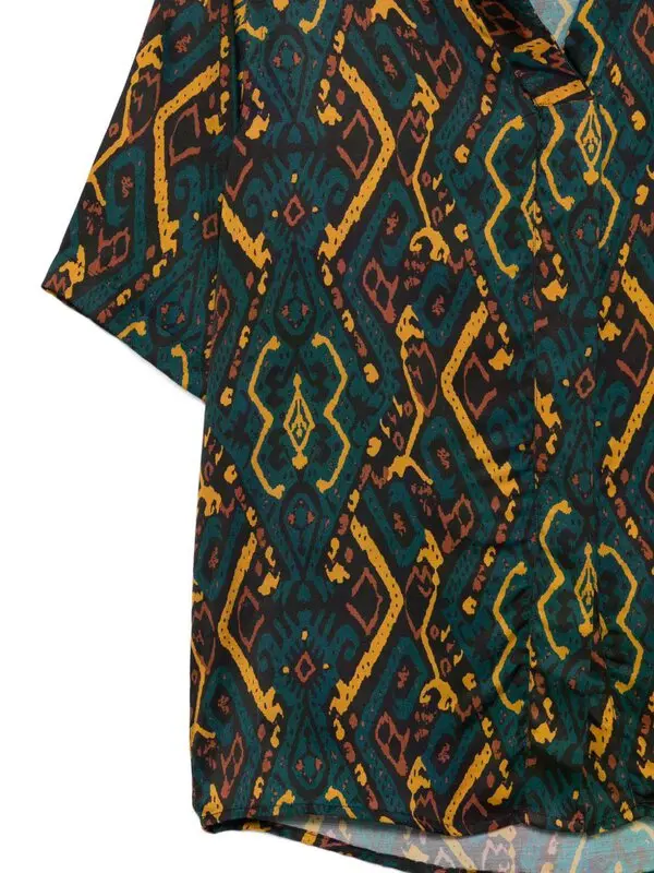 LOW BRAND Geometric-print Short-sleeve Shirt
