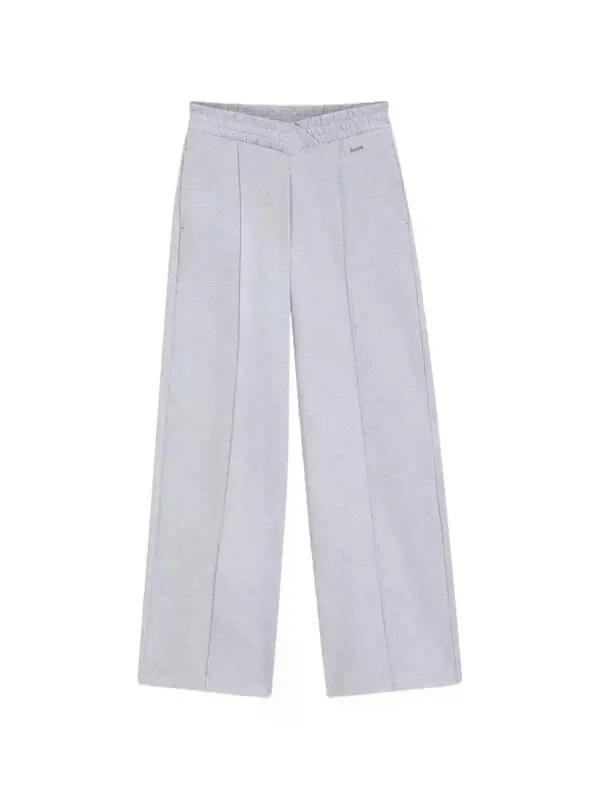 Hugo Logo Plaque Wide-leg Track Pants - Grey