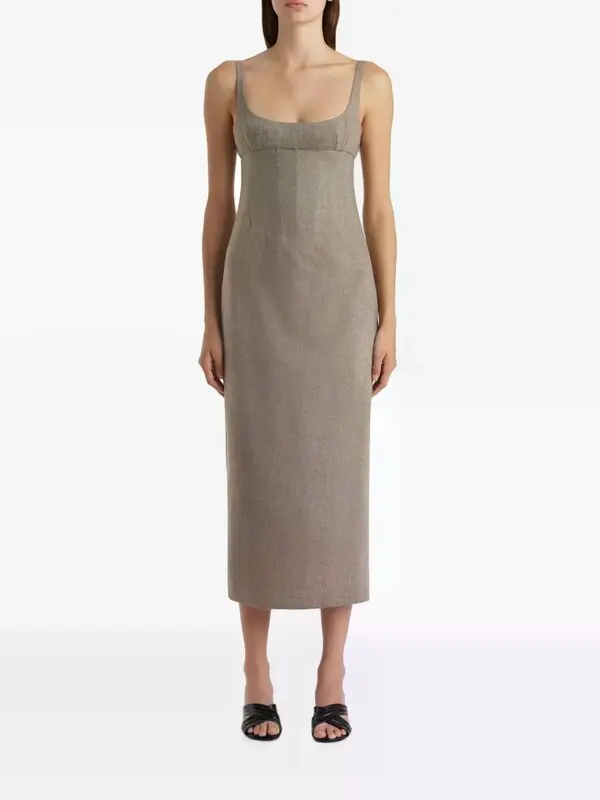 Khaite Lotte Dress In Sepia
