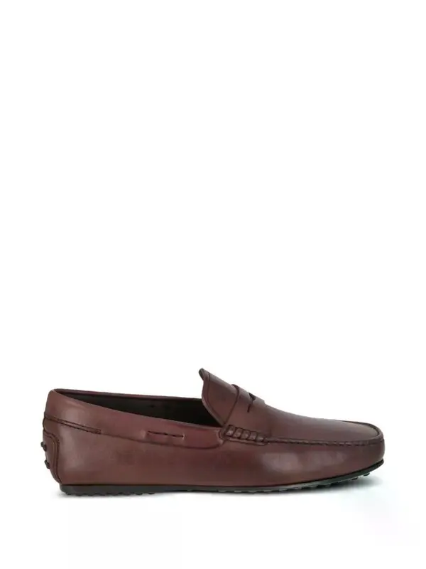 TOD'S Gommino Leather Loafers - Brown