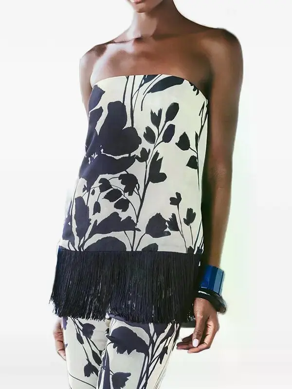 Cara Cara Benita Floral Print Fringed Top