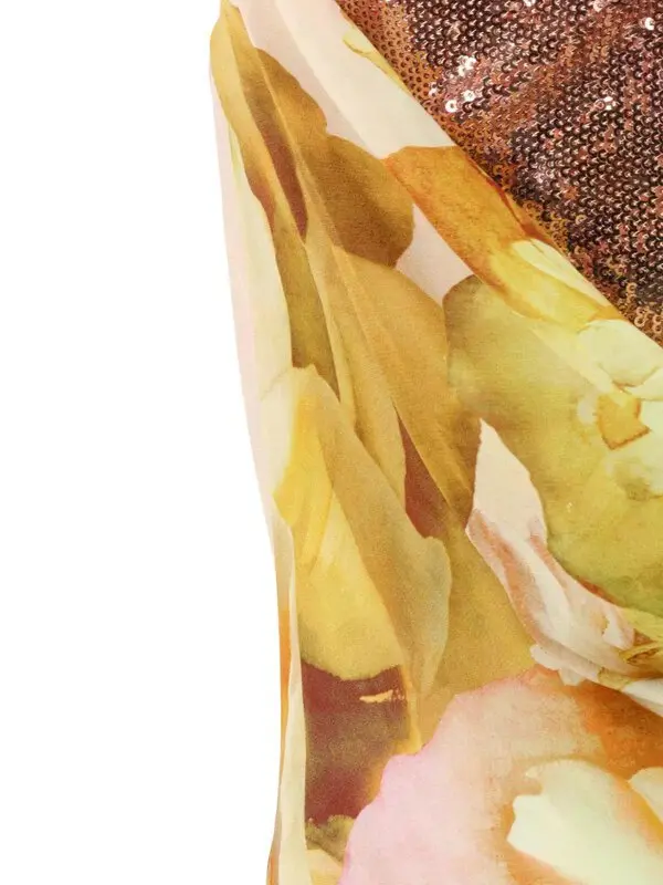 CLIPS Sequin Embellished Floral Print Maxi Dress - Pink