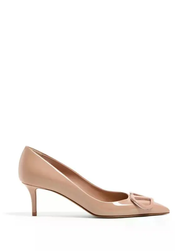 Valentino Garavani Vlogo Signature Patent-leather Pumps - Neutrals