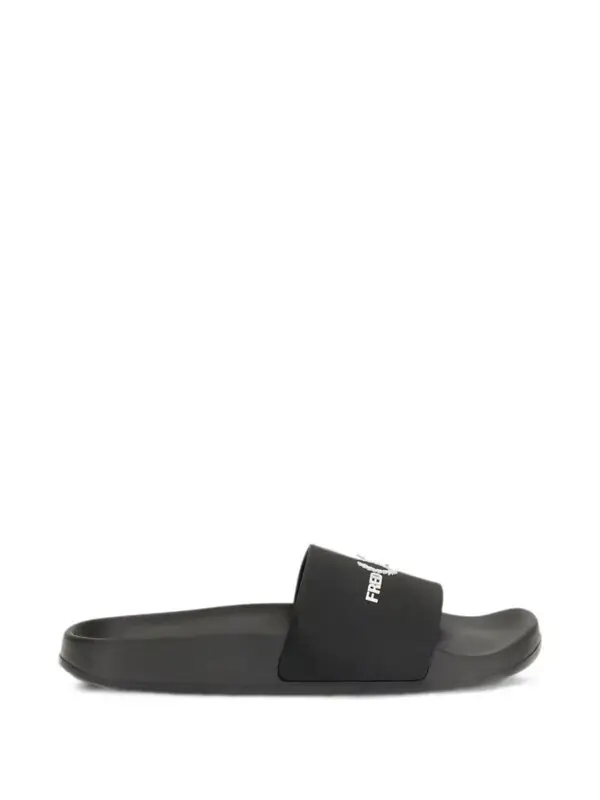 Fred Perry Logo Print Slides - Black