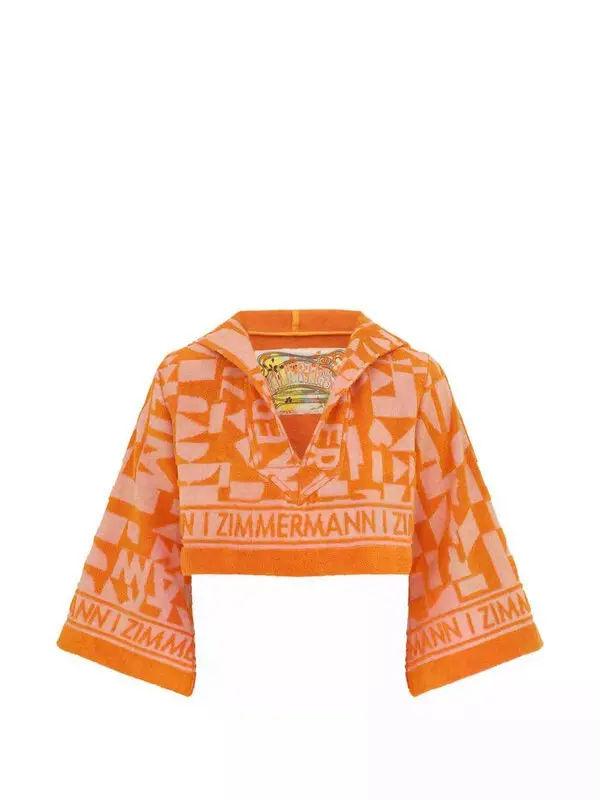 Zimmermann Solstice Jacquard-terry Hoodie - Orange