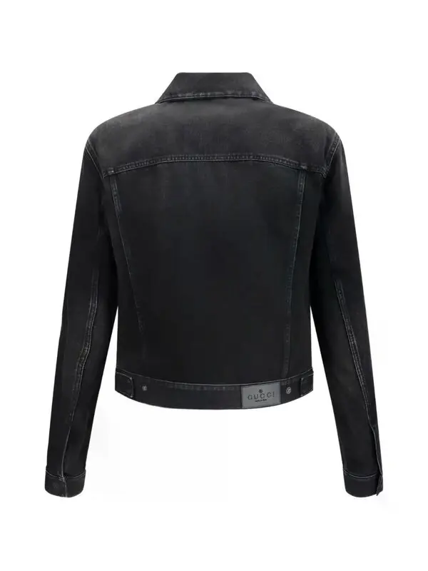 Gucci Stone-washed Classic Collar Jacket - Black