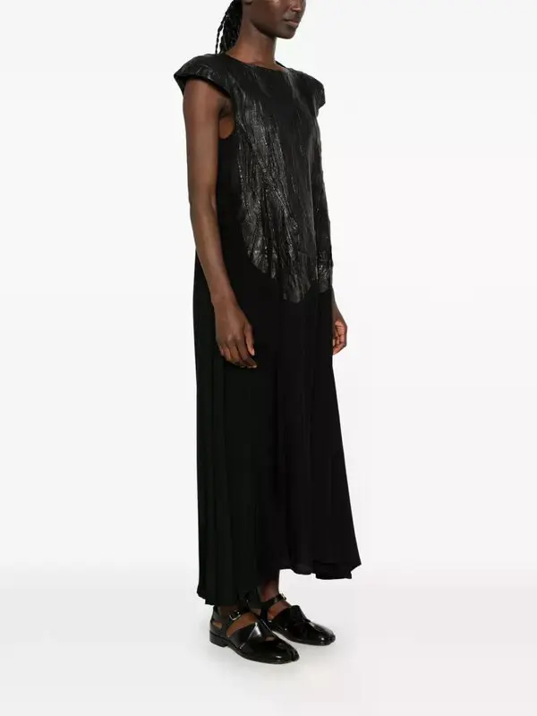 ISAAC SELLAM EXPERIENCE Sleeveless Dress With Leather Panels