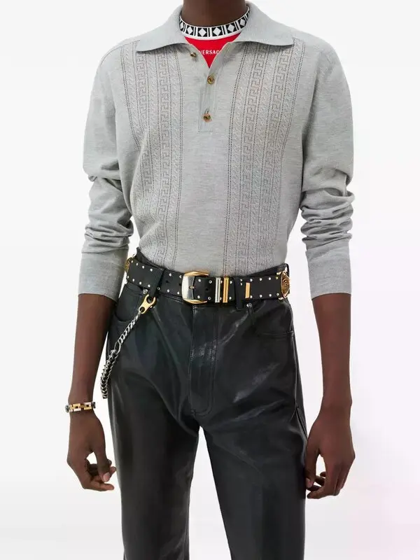 Versace Silk-cotton Knit Polo