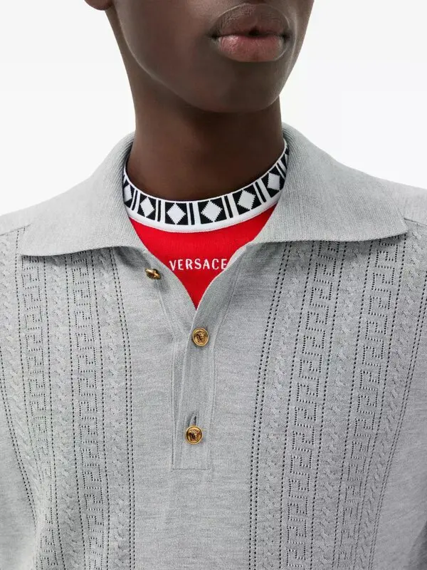 Versace Silk-cotton Knit Polo