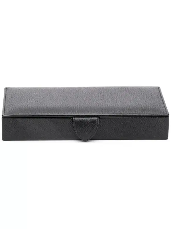 Smythson Panama Crossgrain-effect Box - Black