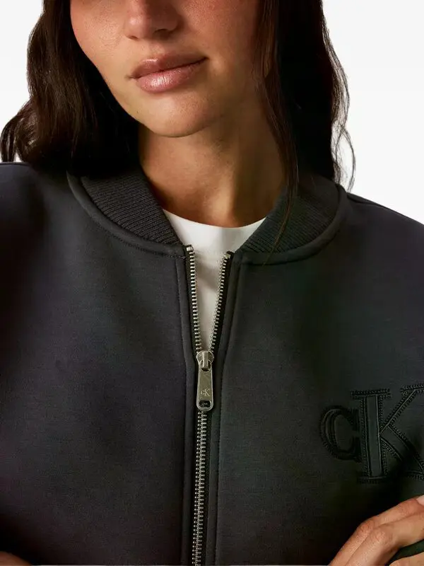 Calvin Klein Embroidered Cropped Bomber Jacket
