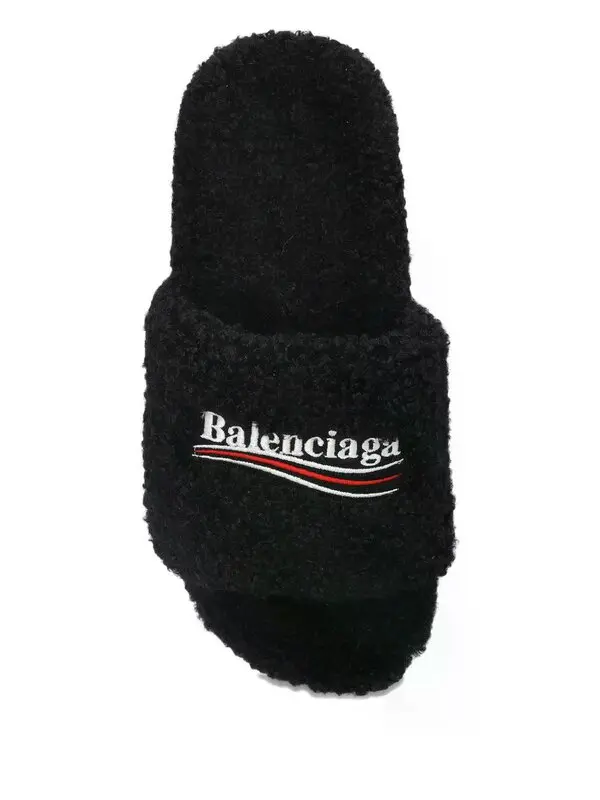 Balenciaga Logo-embroidered Slides