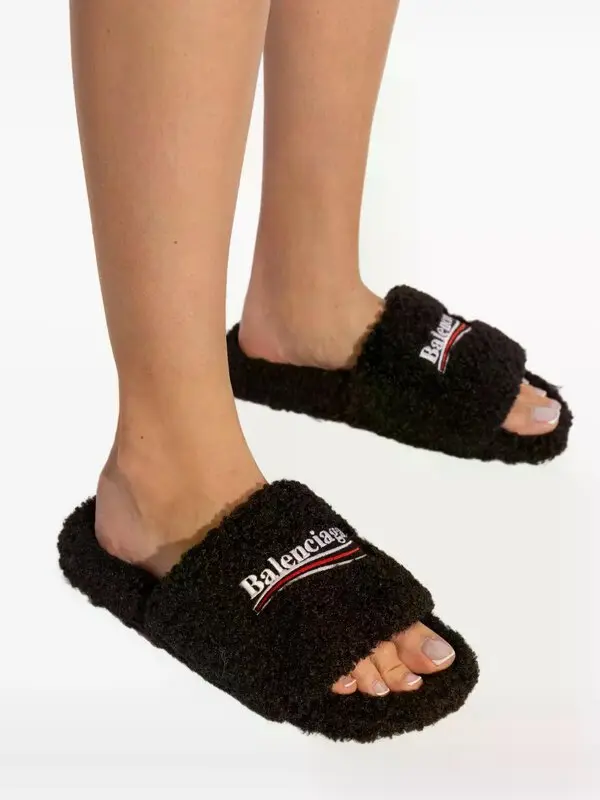 Balenciaga Logo-embroidered Slides