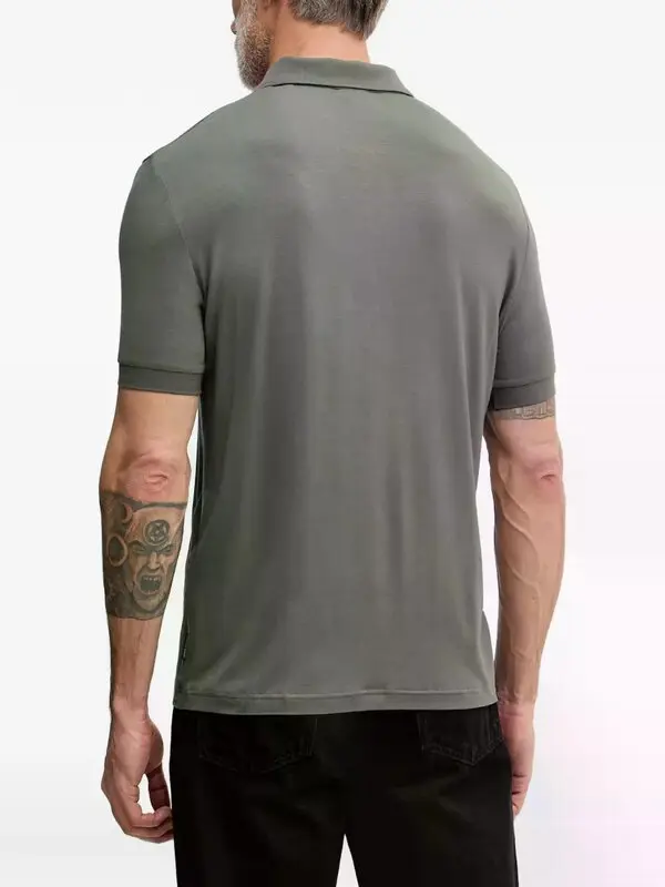Armani Exchange Logo-embroidered Zip-fastening Polo Shirt