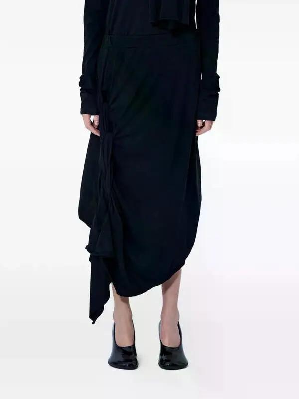 Yohji Yamamoto Asymmetric Draped Skirt - Black