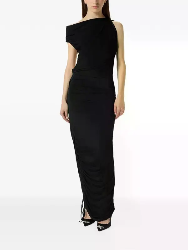 Blumarine One-shoulder Ruched Maxi Dress