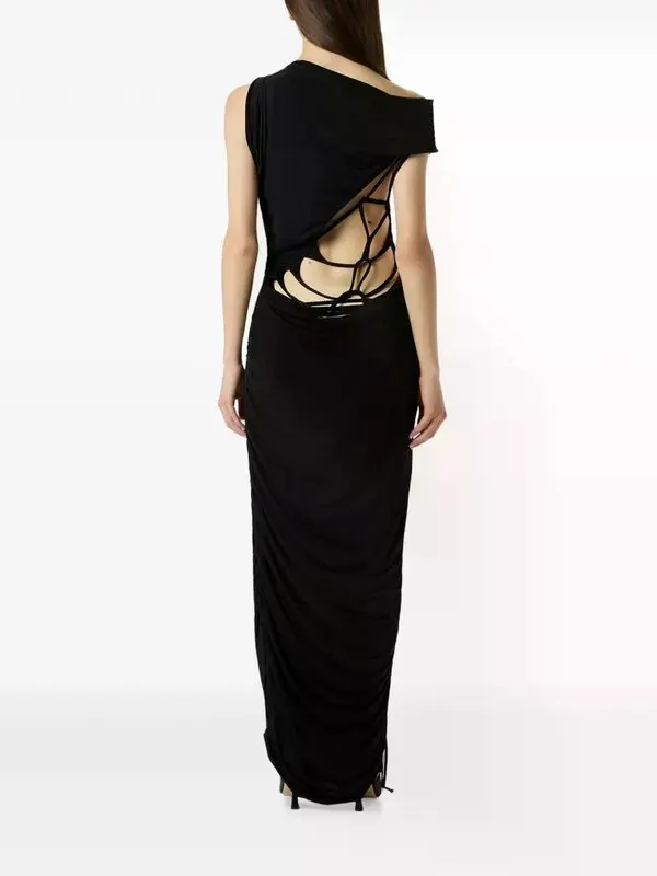Blumarine One-shoulder Ruched Maxi Dress