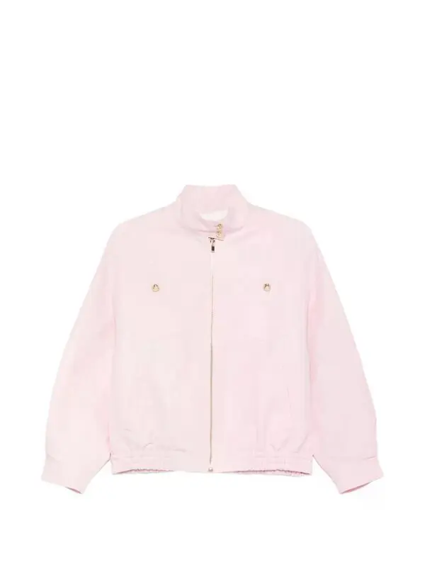 Maje Funnel Neck Zip-up Jacket - Pink