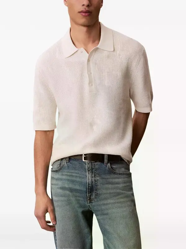 Calvin Klein Waffle-knit Polo Shirt