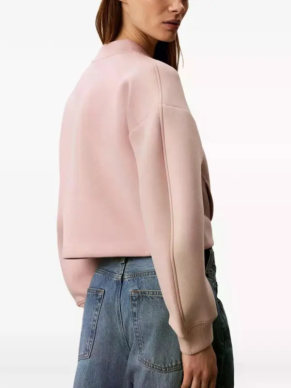 Calvin Klein Logo Embroidered Cropped Bomber Jacket