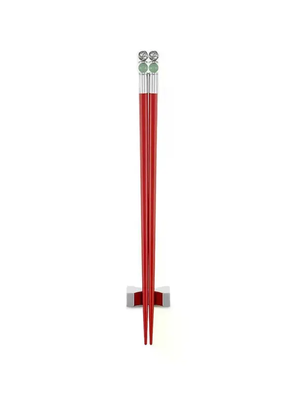 Shanghai Tang Jade Knot-detail Chopsticks - Red