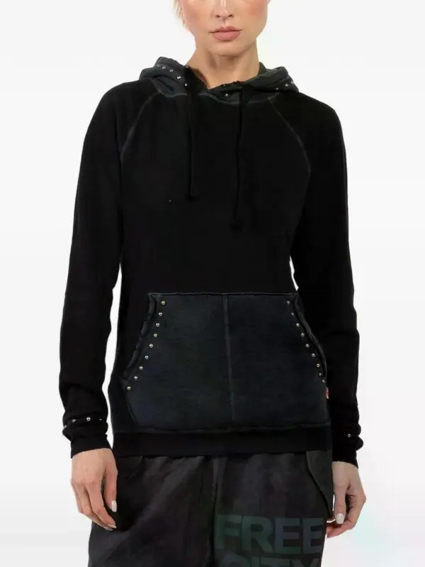 FREECITY Studded Hooded Hoodie