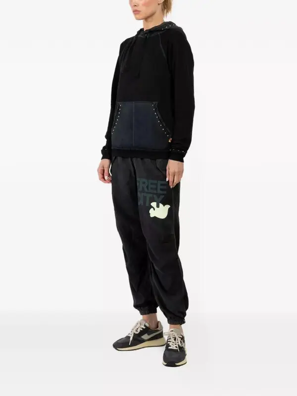 FREECITY Studded Hooded Hoodie