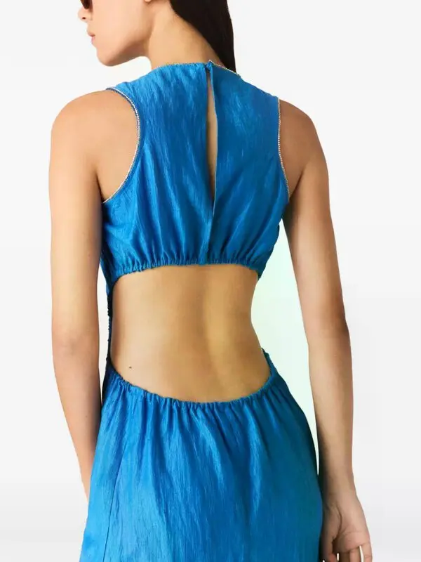 Maje Open Back Linen Dress