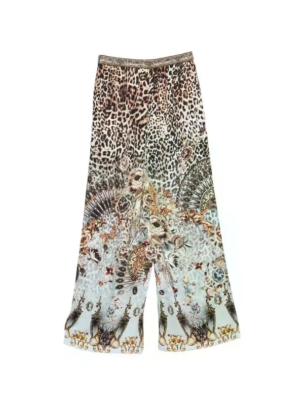 Camilla Crystal-embellished Palazzo Pants - Neutrals