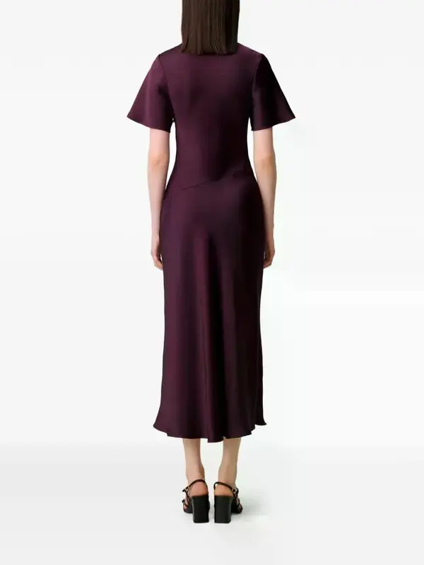 Claudie Pierlot Bordeaux Ruffled Midi Dress
