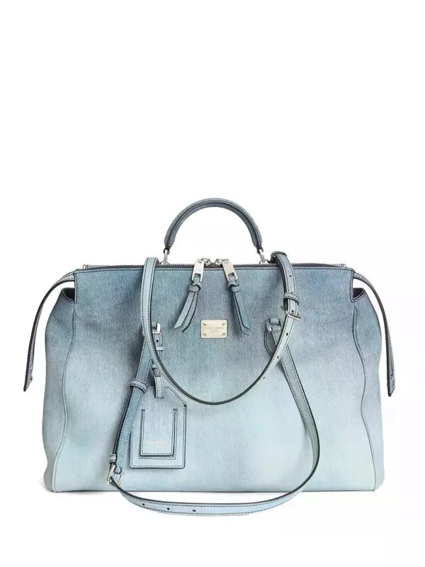 Dolce & Gabbana Vittoria Handbag In Nubuck Denim - Blue