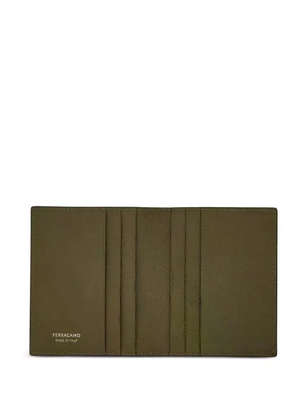 FERRAGAMO Micro Gancini Hammered-leather Card Holder