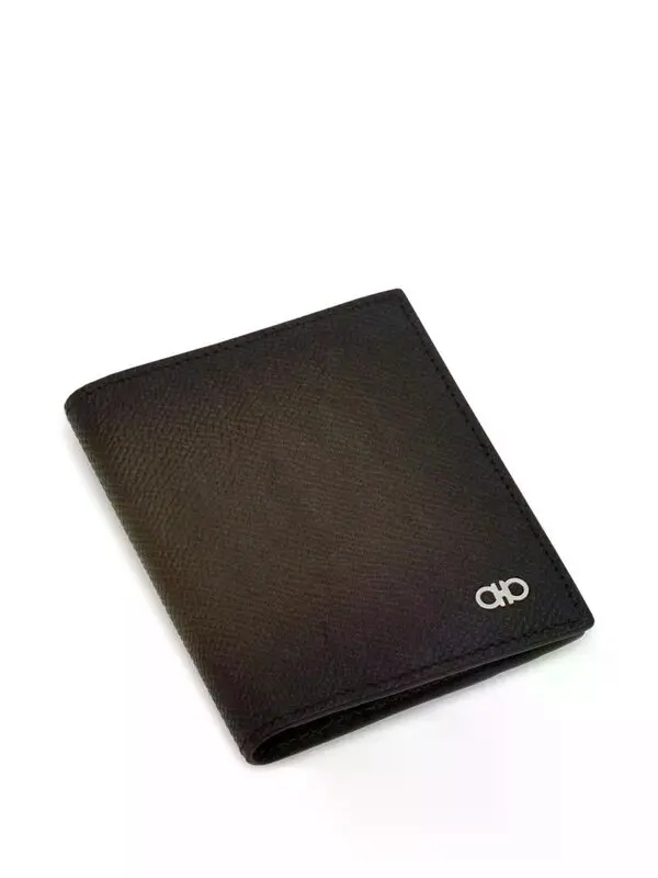 FERRAGAMO Micro Gancini Hammered-leather Card Holder