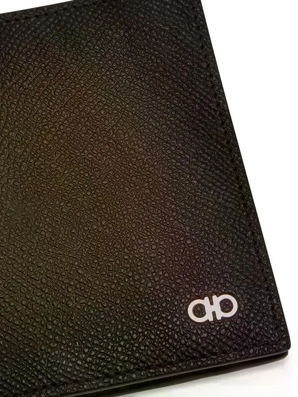 FERRAGAMO Micro Gancini Hammered-leather Card Holder