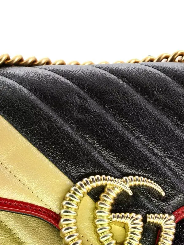 Gucci Gg Marmont Small Diagonal Quilted Leather Crossbody Bag - Black