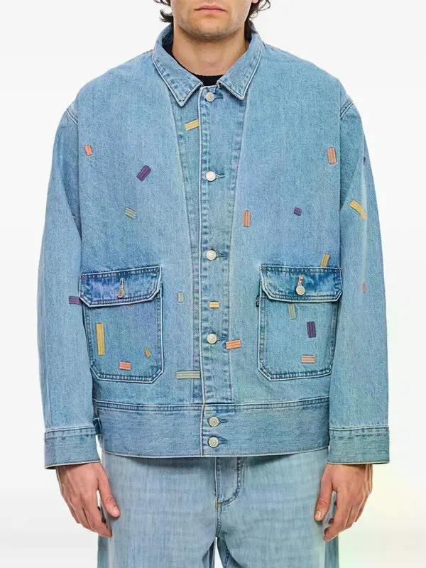 LEVI'S Embroidered Patch Denim Jacket - Blue