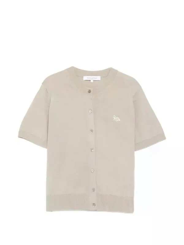 Maison Kitsuné Baby Fox Short-sleeve Cardigan - Neutrals