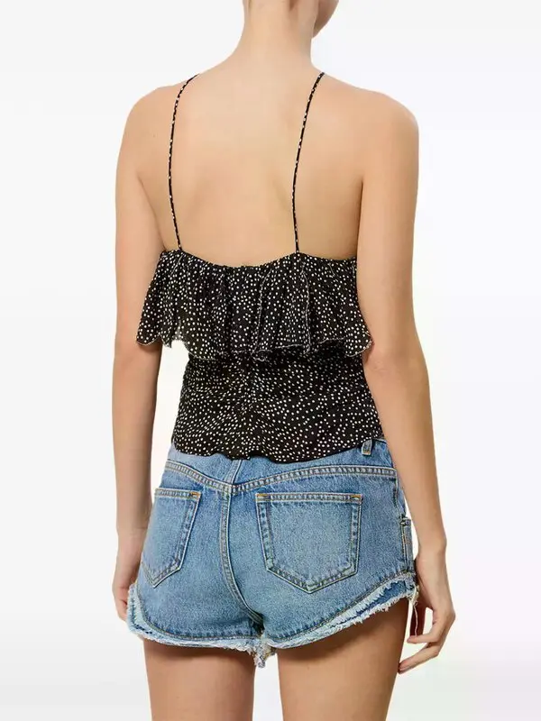 MARANT ETOILE Polka Dot Keyhole Neck Top